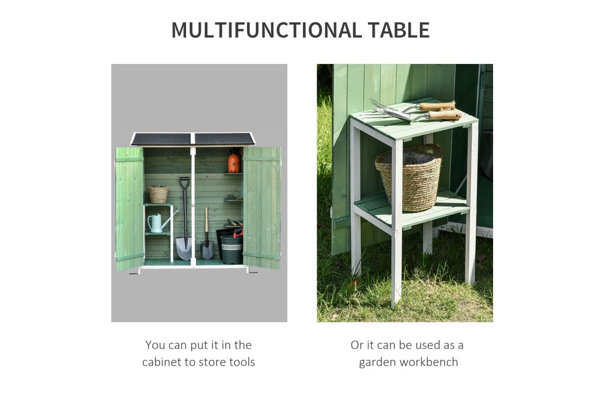 Lakeside Wooden Garden Storage Shed With Removable Table - Aosom