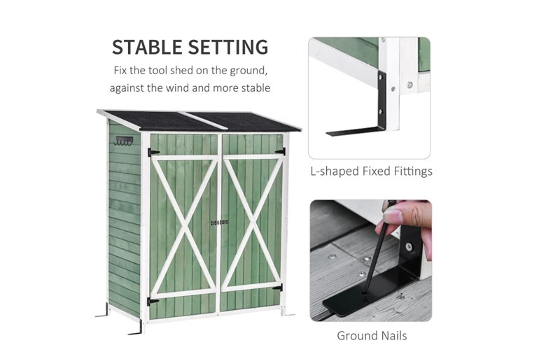 Lakeside Wooden Garden Storage Shed With Removable Table - Aosom